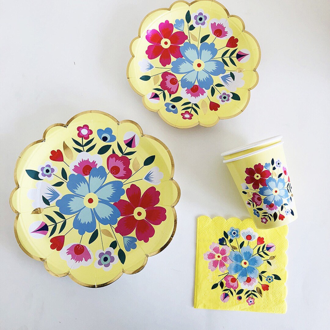 Talking Tables Vintage Tea Party Tableware Floral Paper Plates Napkins ...