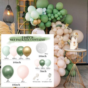 Sage Green Balloon Garland Arch Kit Jungle Safari Woodland Avocado ...