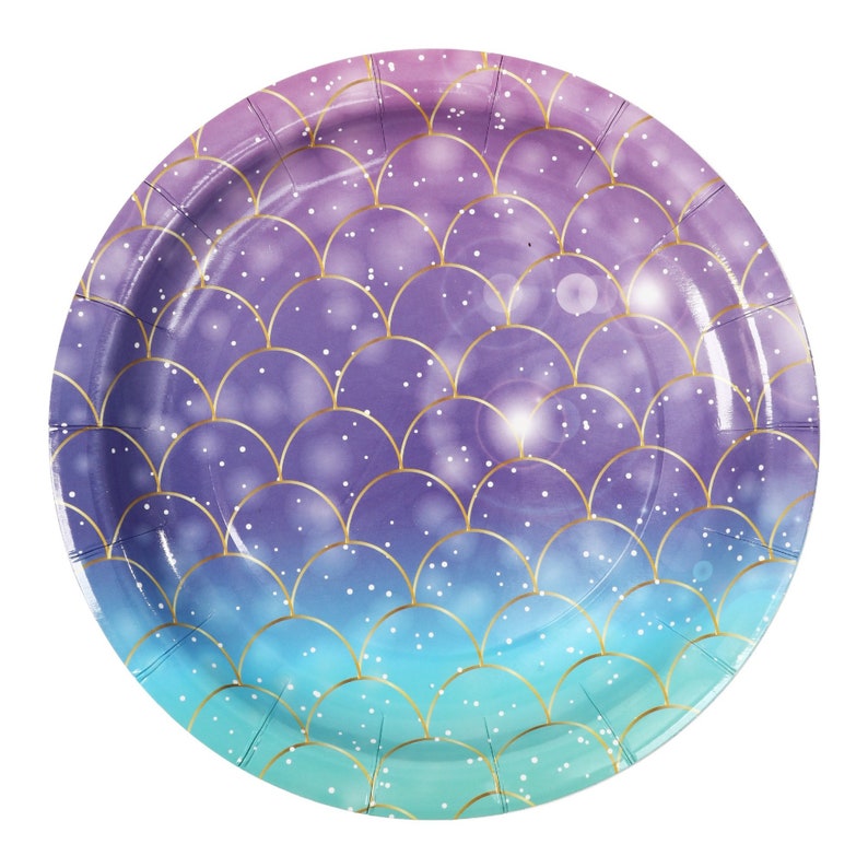 Mermaid Party Tableware Disposable Dinnerware Birthday Supplies Dessert ...