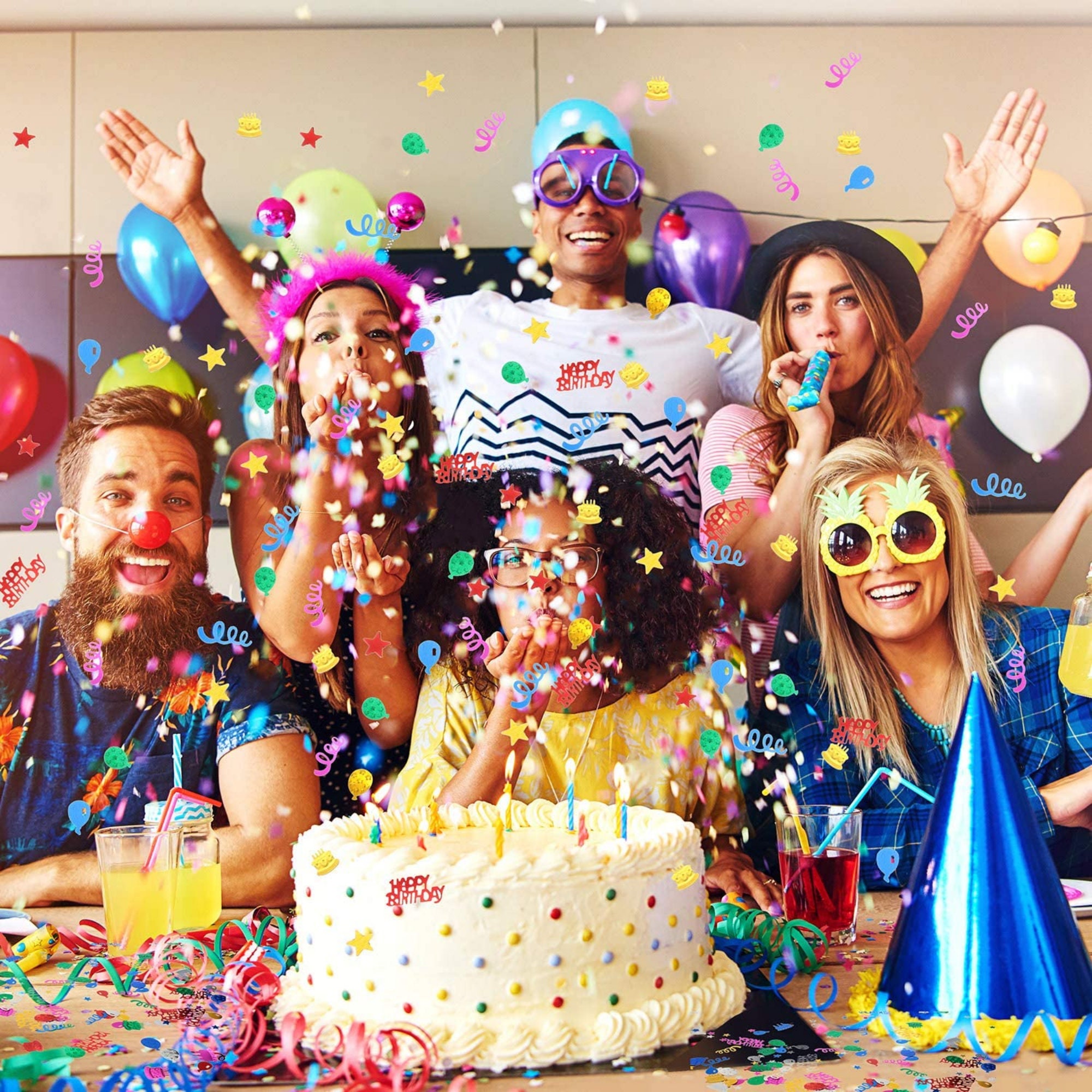 Happy Birthday Confetti Cake Sprinkle Metallic Foil Confetti Table ...