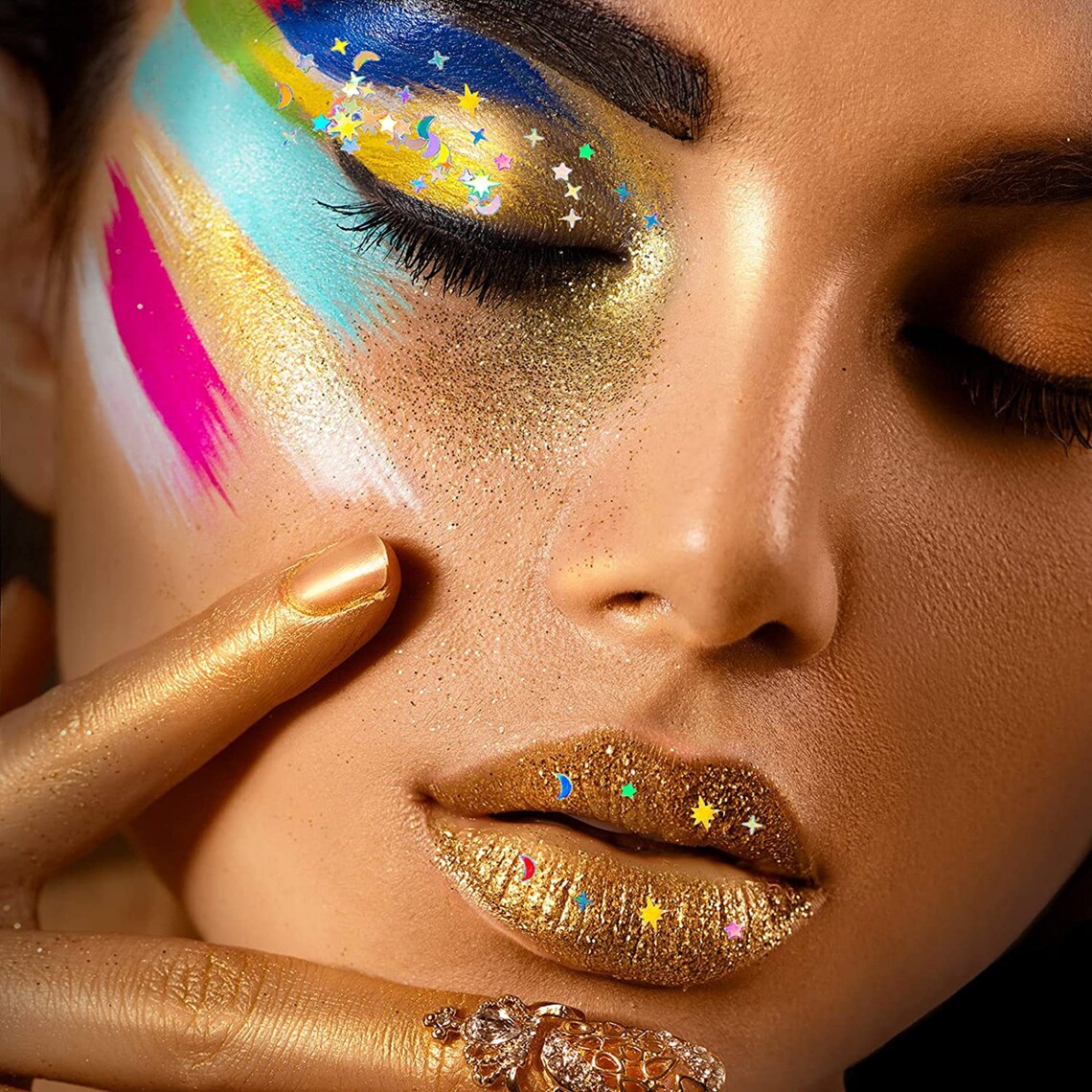 Holographic Star Moon Table Sprinkle Foil Confetti Iridescent - Etsy