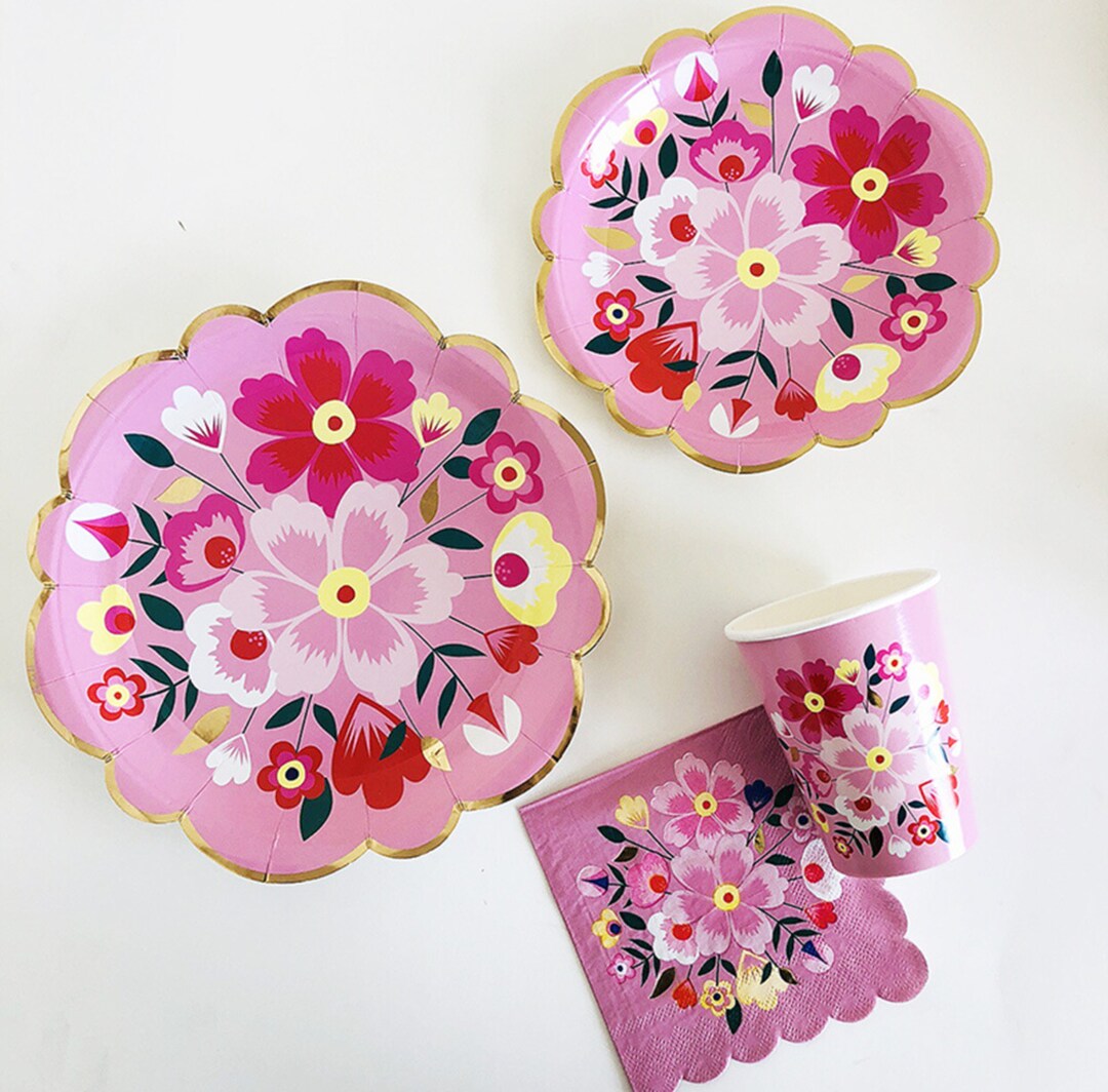 Talking Tables Vintage Tea Party Tableware Floral Paper Plates Napkins ...