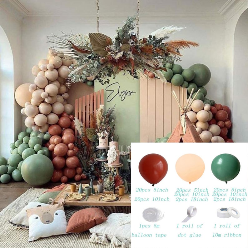 Sage Green Balloon Garland Arch Kit Jungle Safari Woodland - Etsy