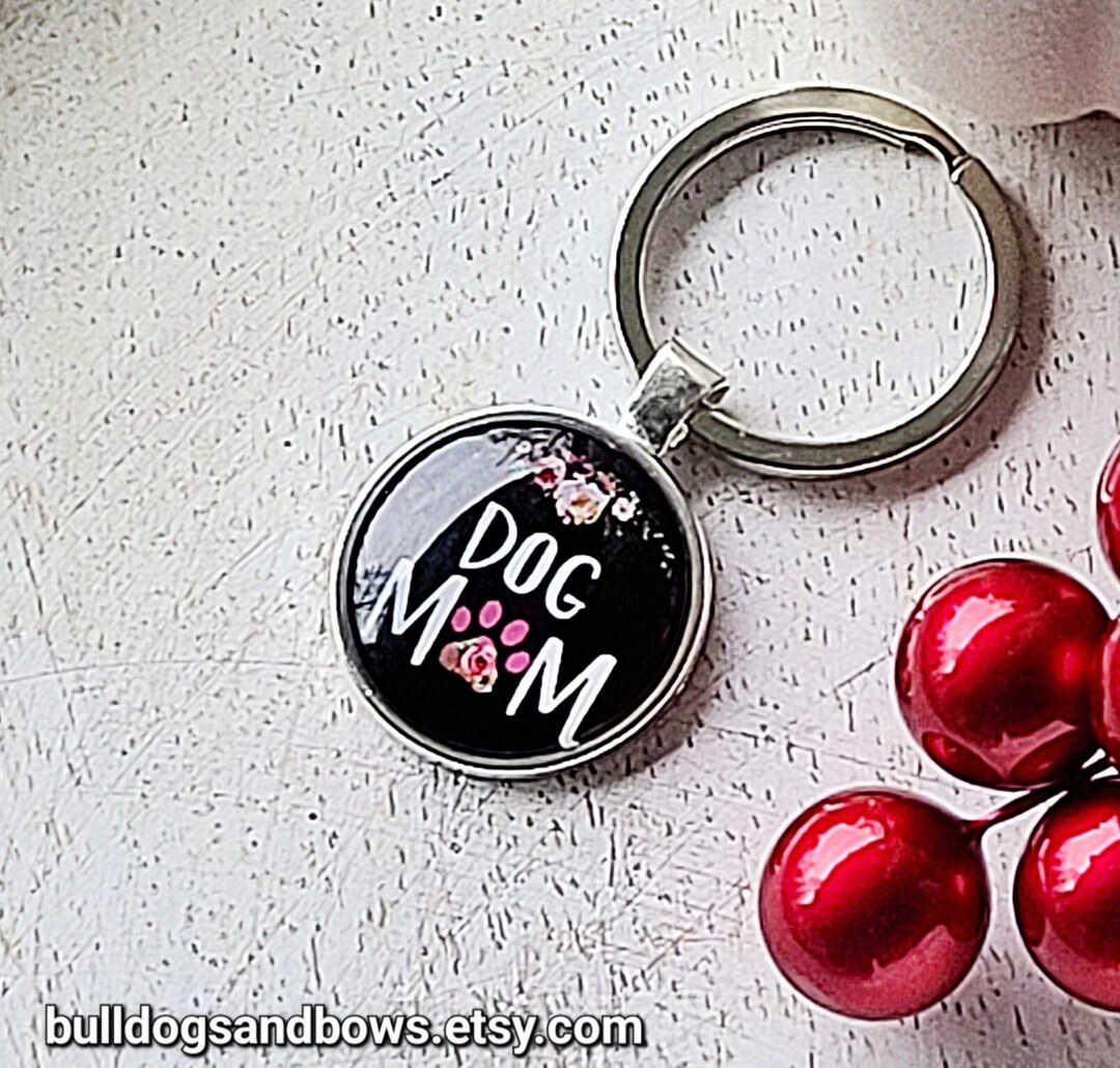 Dog Mom Floral Keychain Gifts for Dog Lovers Mother's Day Dog Mom Charm ...