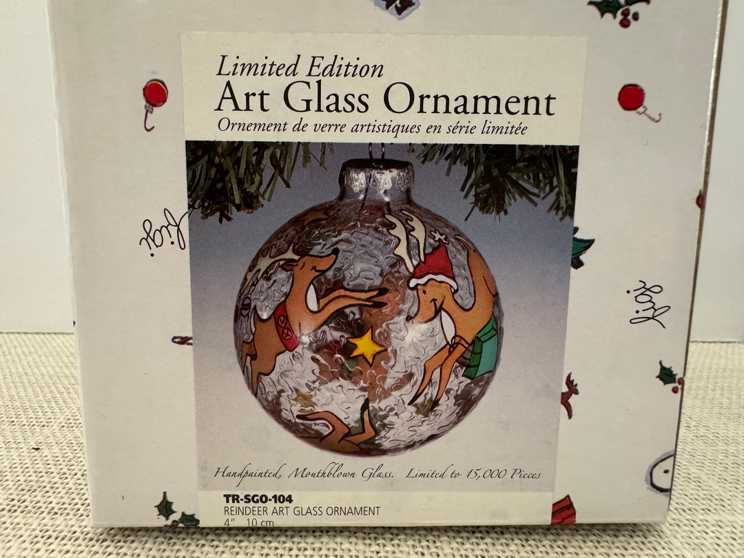 RARE FIGI Limited Edition 4" Reindeer Art Glass Ornament - Etsy