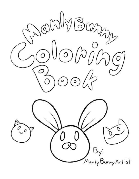 The Manly Bunny Coloring Book | Etsy