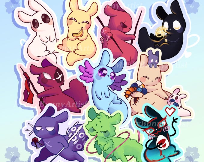 Rain World Stickers Slugcats Monk Survivor Saint Spearmaster Rivulet ...