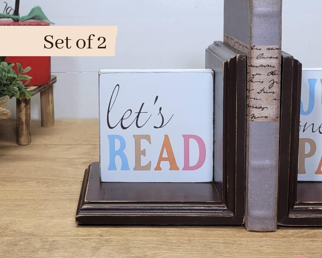 Let's Read Bookends / Bookish Classroom Decor / School Book Ends ...