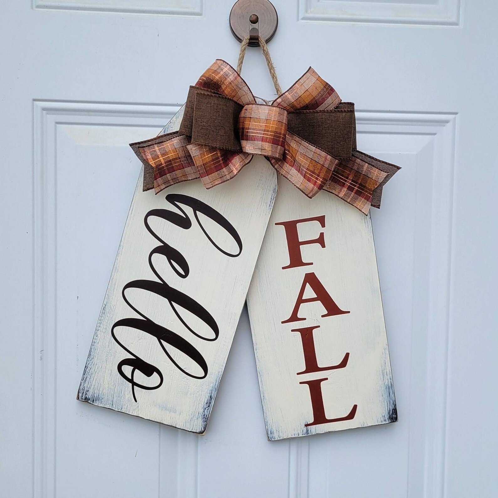 Hello Fall Welcome Sign Door Tags for Front Door / Farmhouse Decor ...