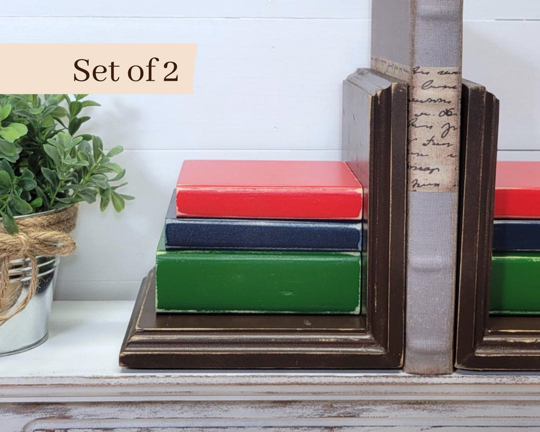 Distressed Bookstack Bookends / Bookish Classroom Decor / School Book ...