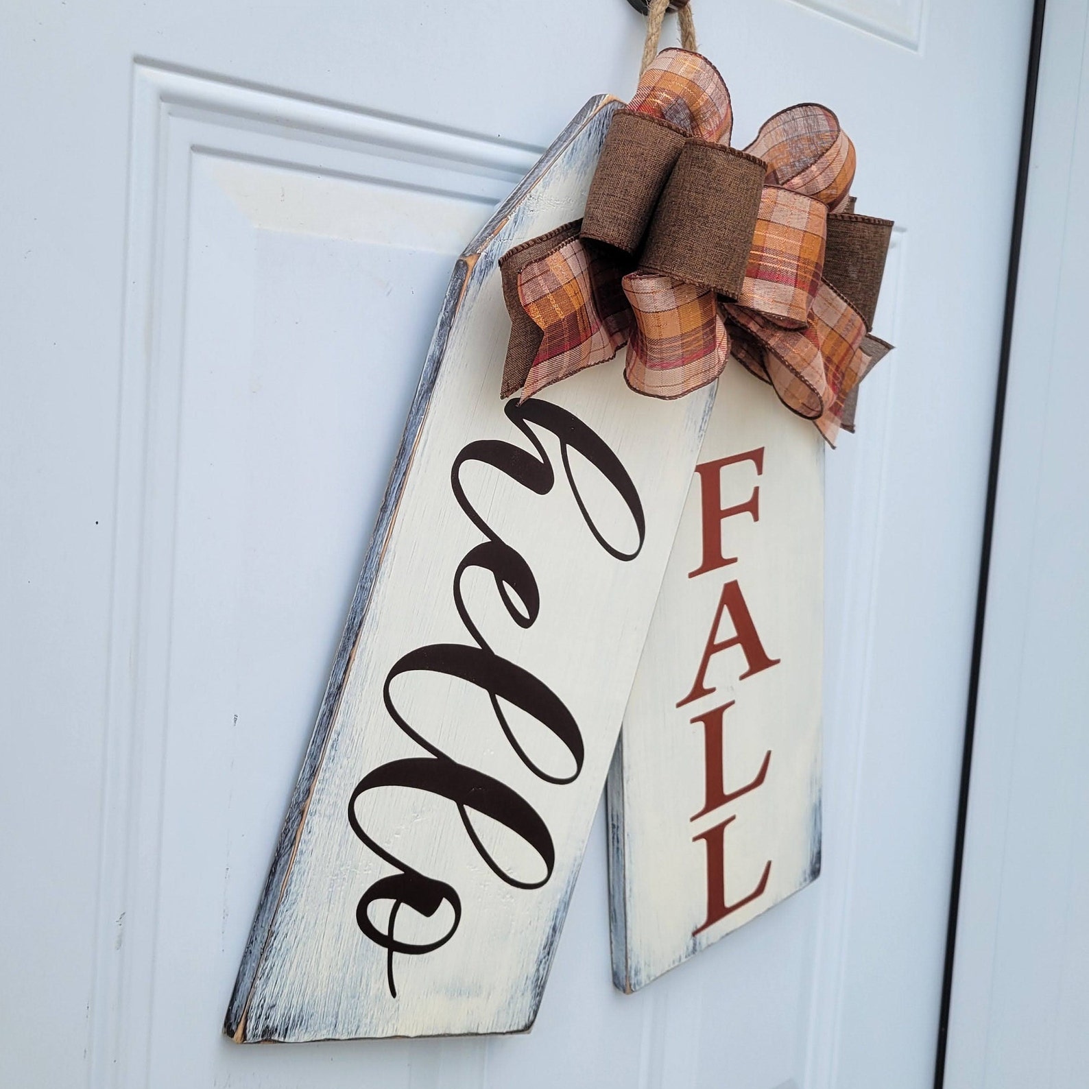 Hello Fall Welcome Sign Door Tags for Front Door / Farmhouse Decor ...