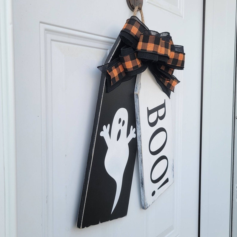Boo Welcome Sign Door Tags for Front Door / Halloween Farmhouse Decor ...