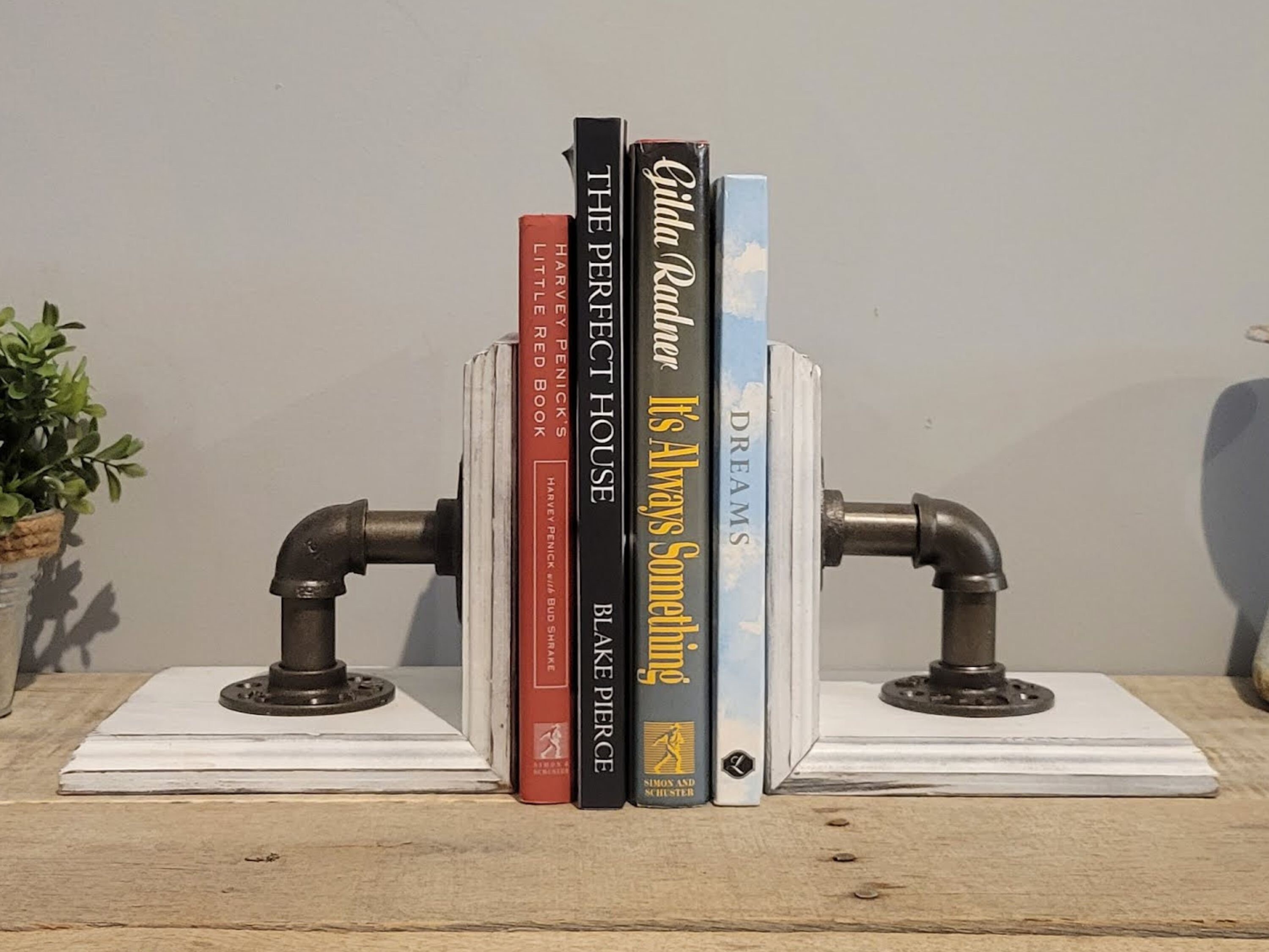 Cast Iron Pipe Bookends / Industrial Modern Farmhouse Decor / Unique ...