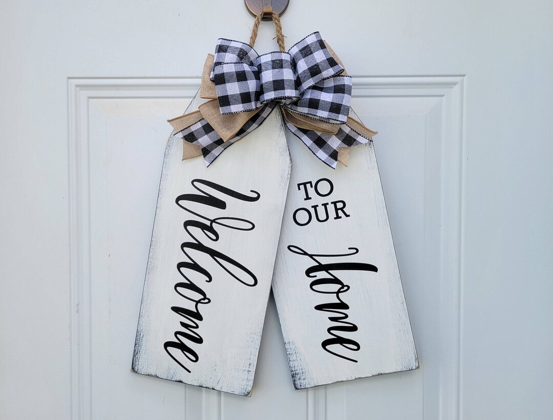 Welcome Sign Door Tags for Front Door / Farmhouse Decor Style - Etsy