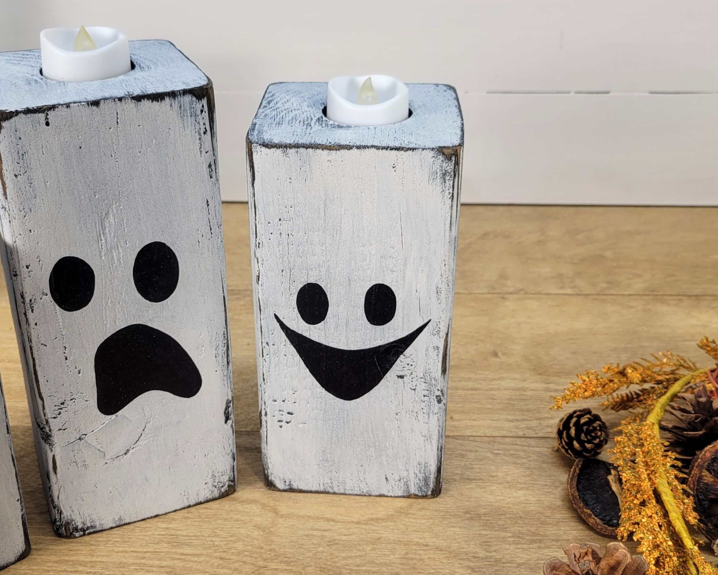 Spooky Ghost Tea Light Candle Holders / Halloween Farmhouse Decor ...