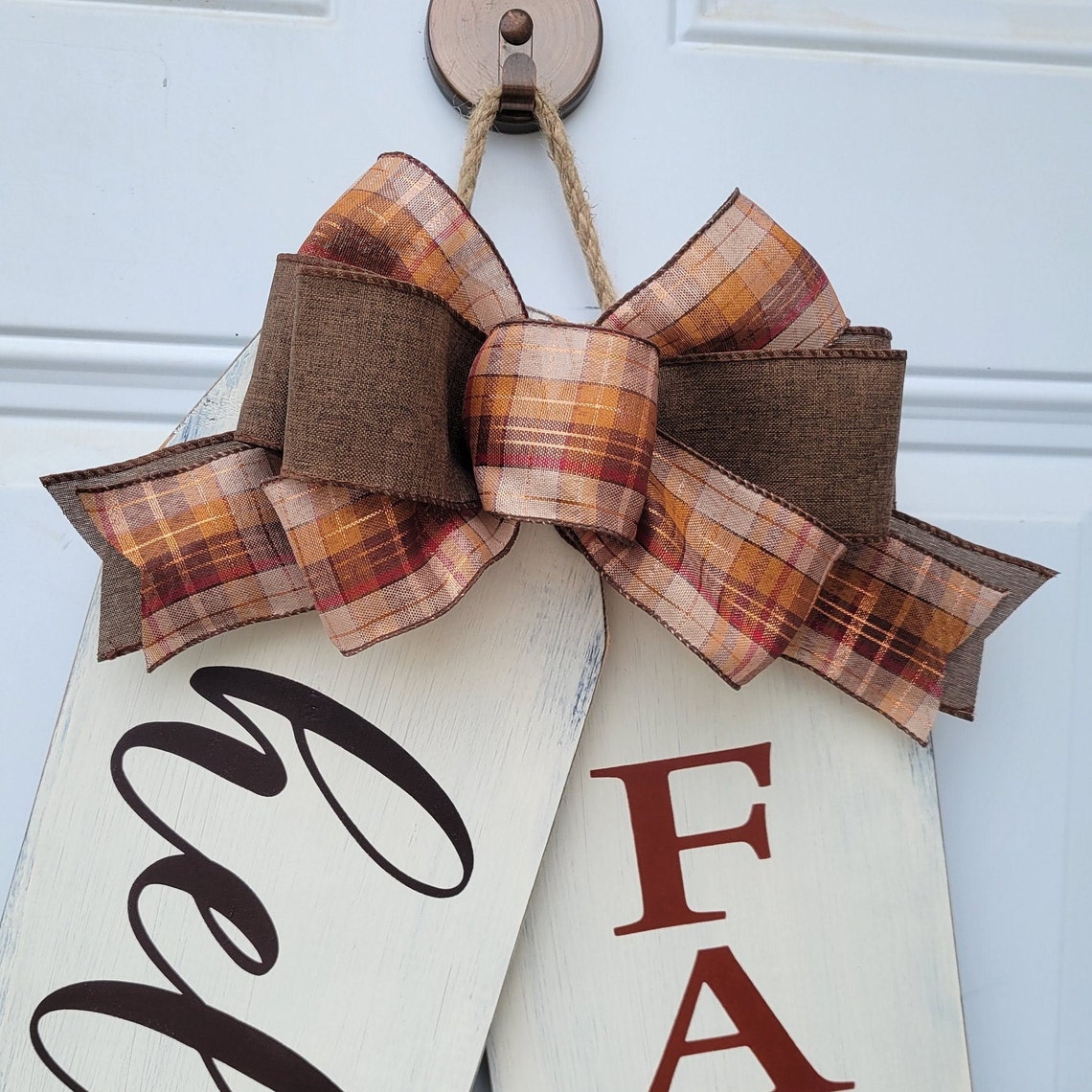 Hello Fall Welcome Sign Door Tags for Front Door / Farmhouse Decor ...