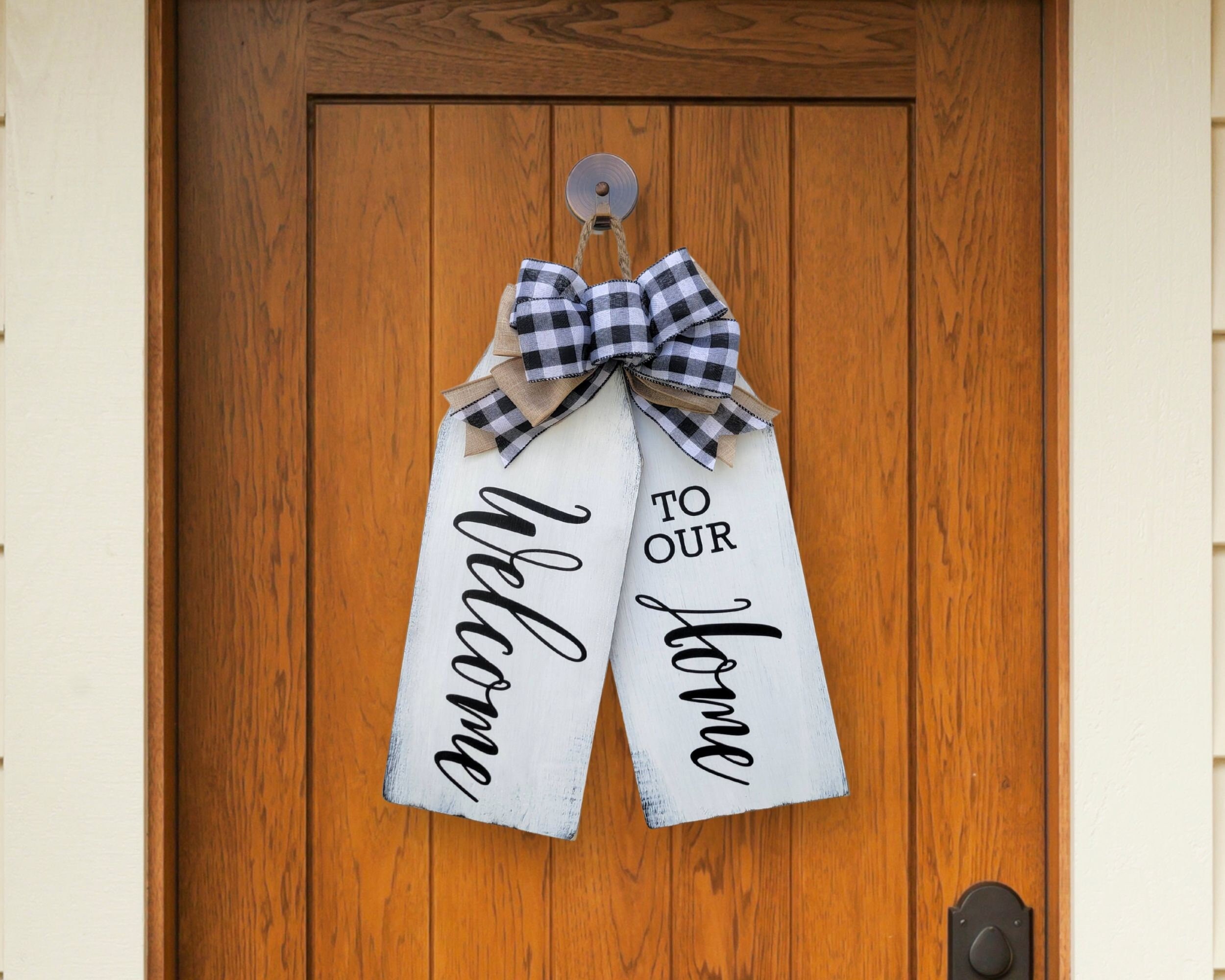 Welcome Sign Door Tags for Front Door / Farmhouse Decor Style Door ...