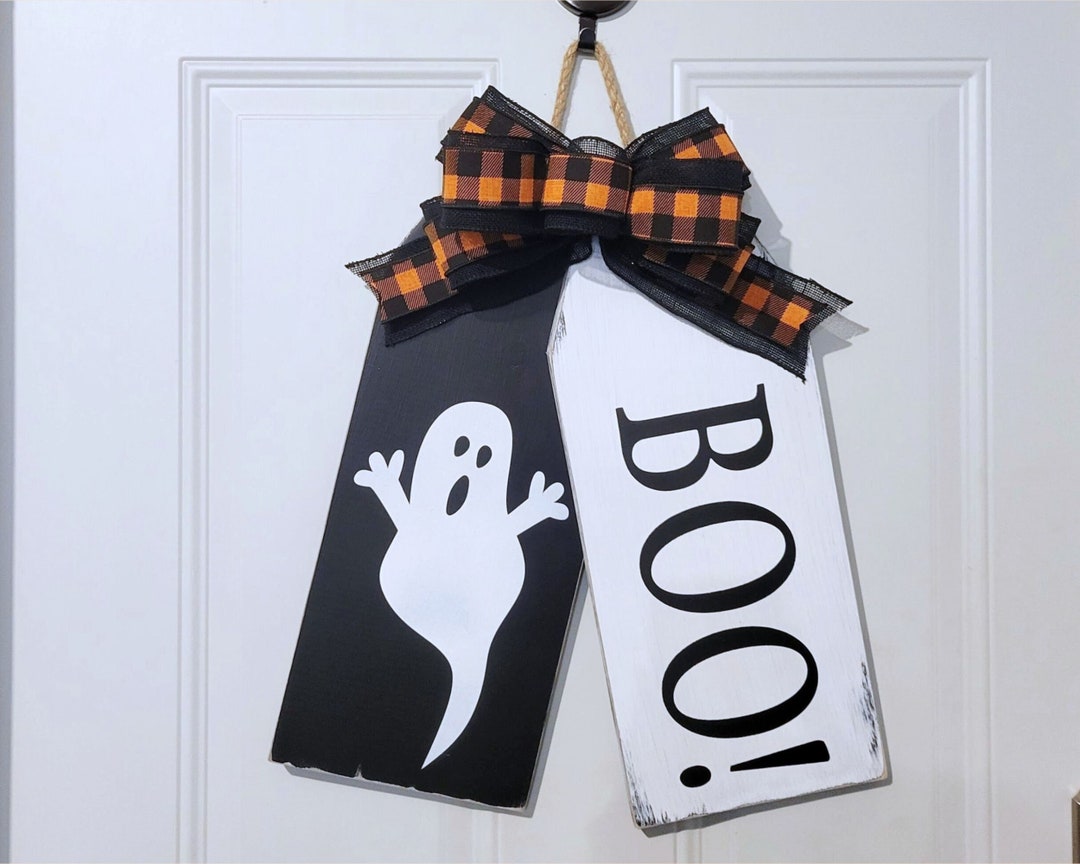 Boo Welcome Sign Door Tags for Front Door / Halloween Farmhouse Decor ...