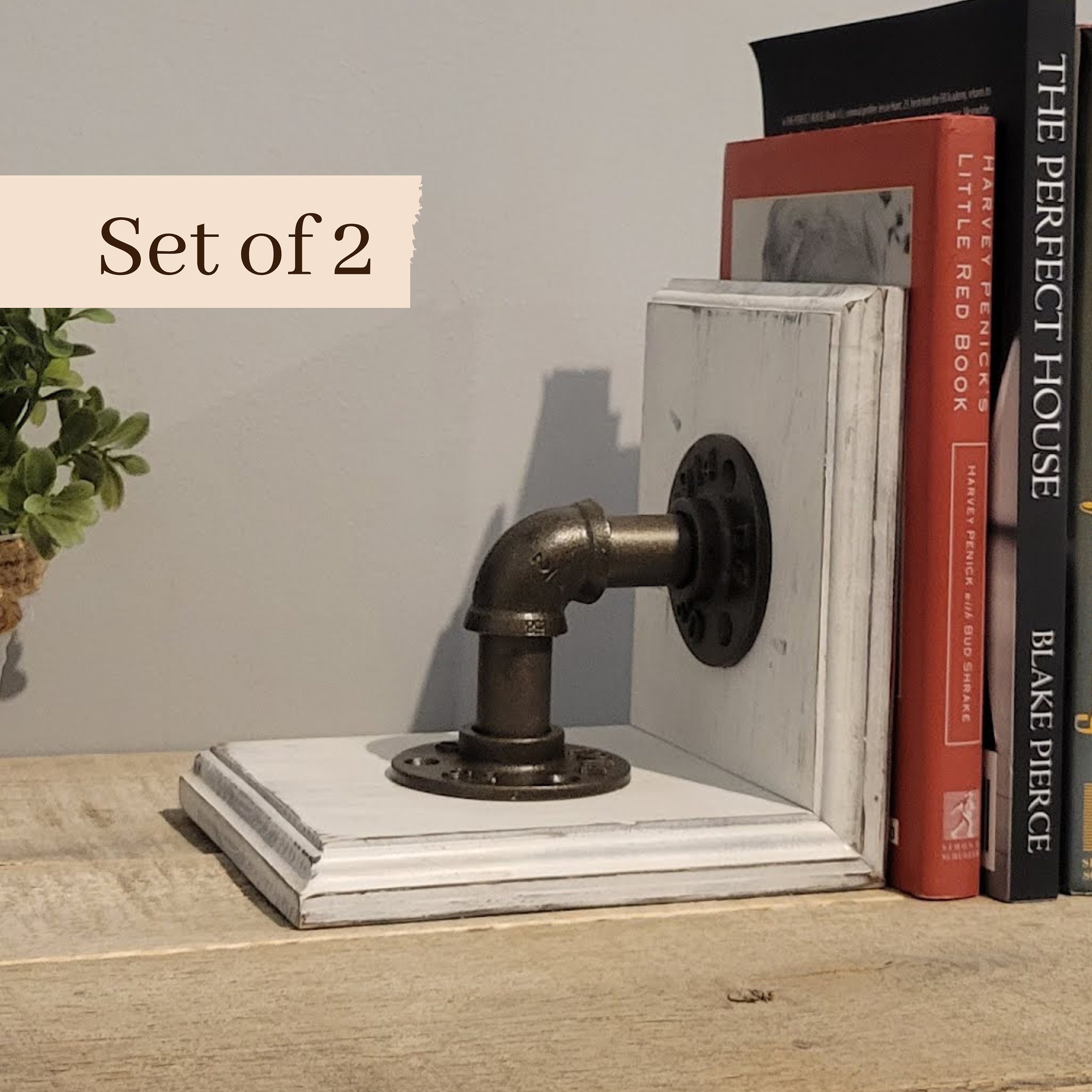 Cast Iron Pipe Bookends / Industrial Modern Farmhouse Decor / Unique ...