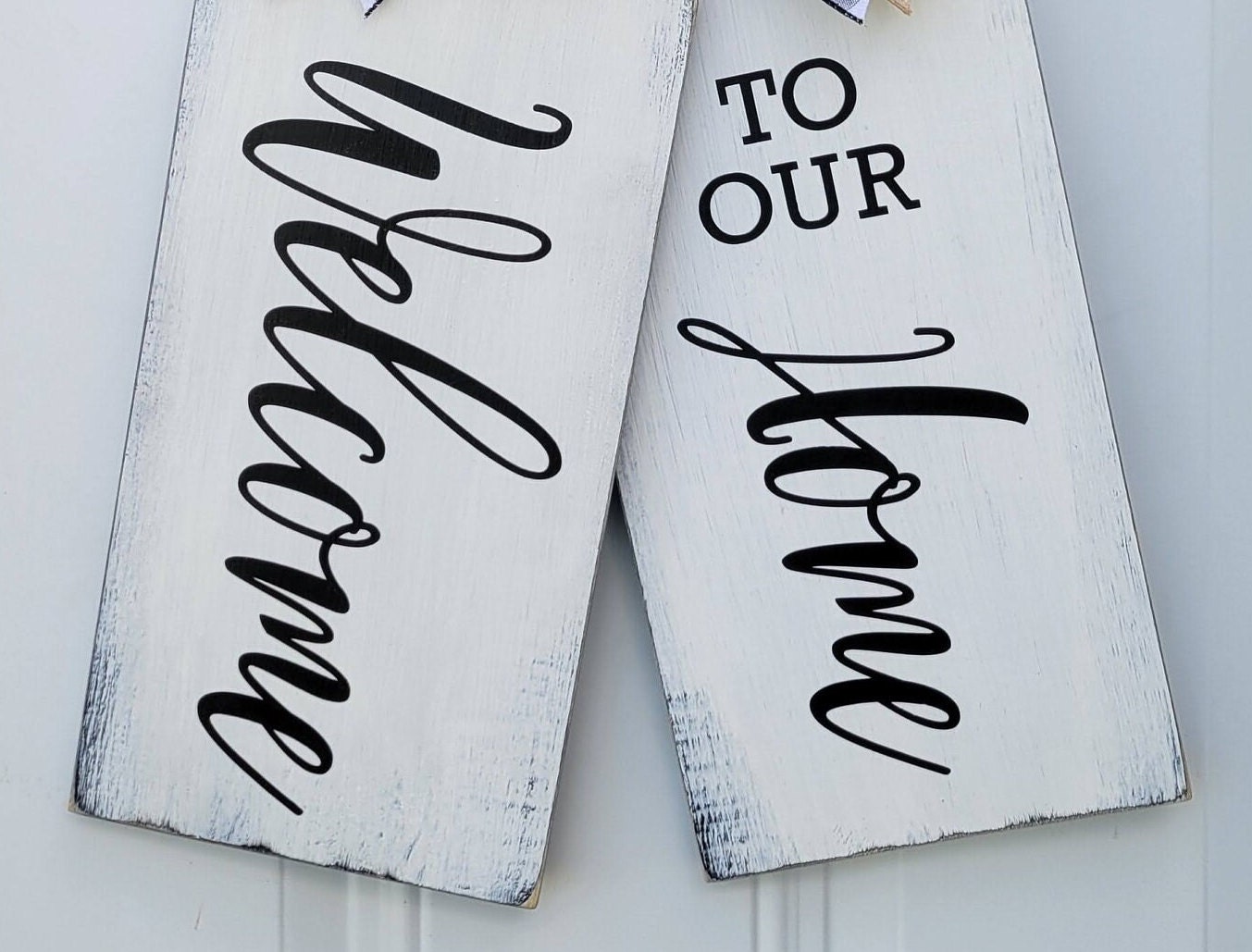 Welcome Sign Door Tags for Front Door / Farmhouse Decor Style Door ...