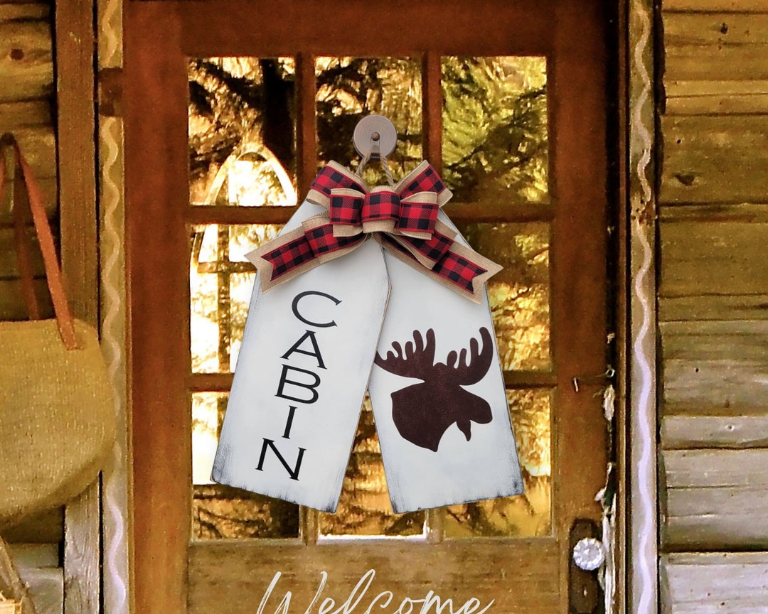 Moose Welcome Sign Door Tags for Cabin or Lake House / Farmhouse Decor ...