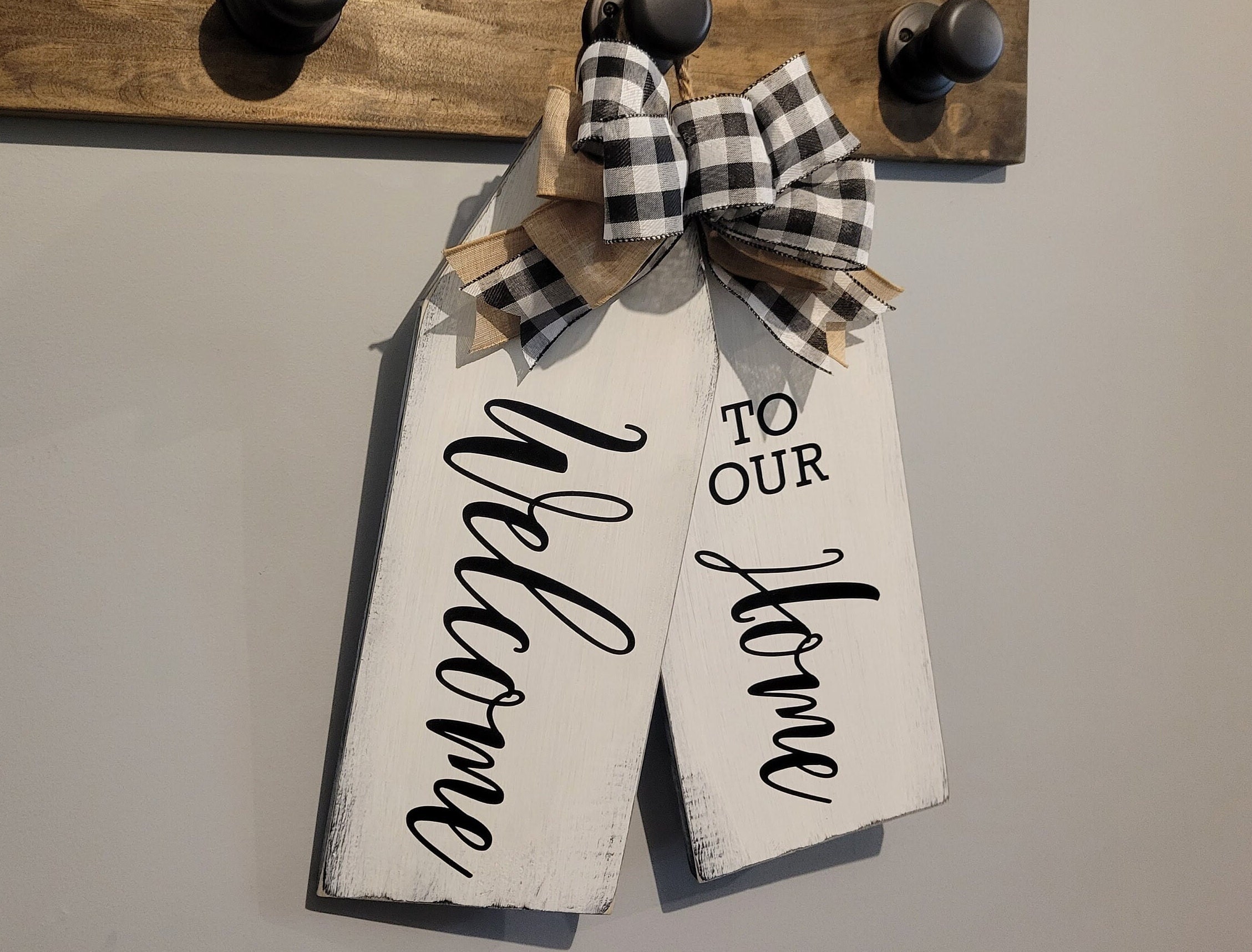 Welcome Sign Door Tags for Front Door / Farmhouse Decor Style Door ...