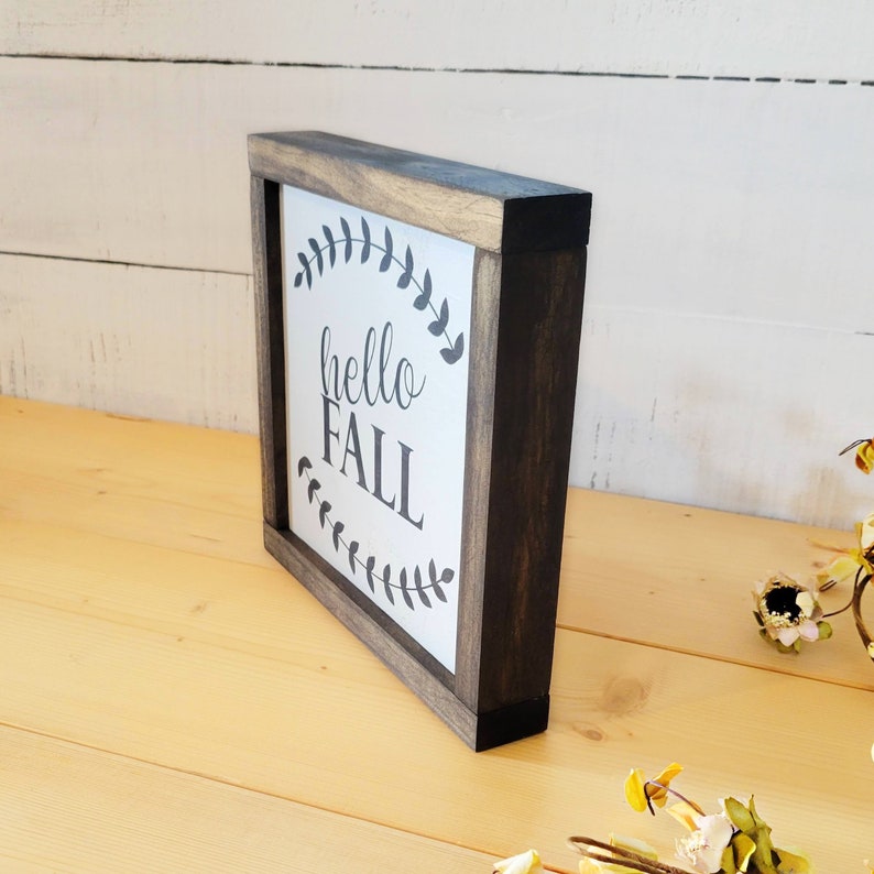 Hello Fall Farmhouse Sign Rustic Mantel Decor Fall - Etsy