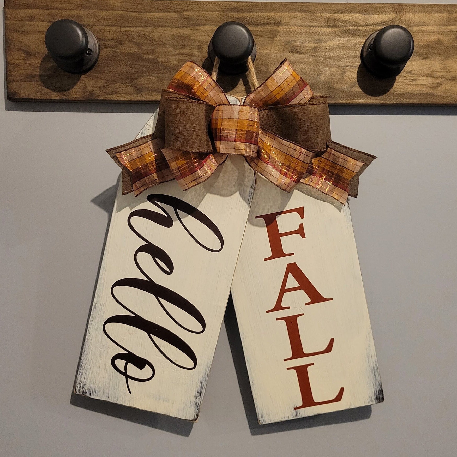 Hello Fall Welcome Sign Door Tags for Front Door / Farmhouse Decor ...