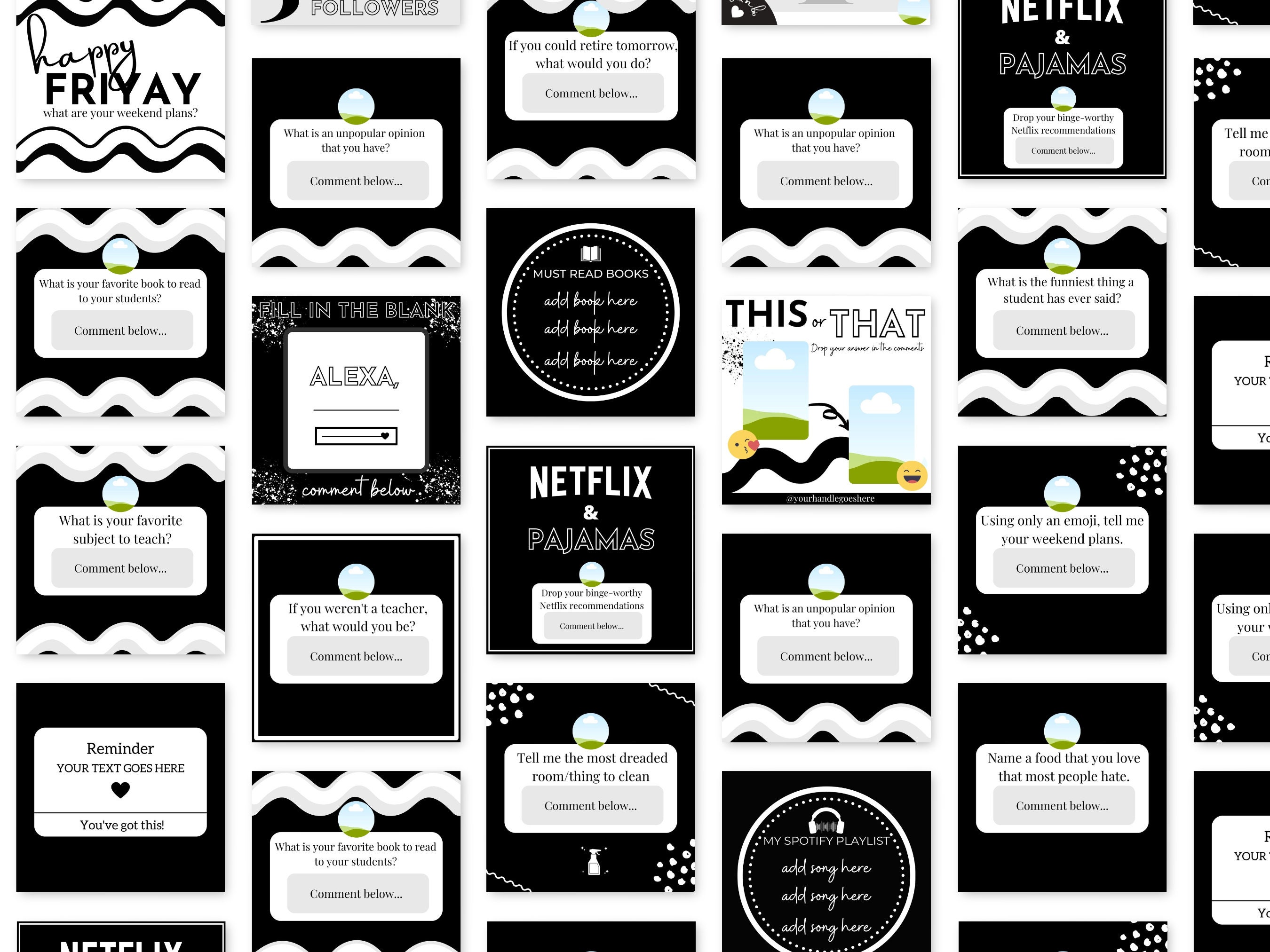 50 Editable Instagram Posts for Teachers Pay Teachers Sellers & Teacher ...