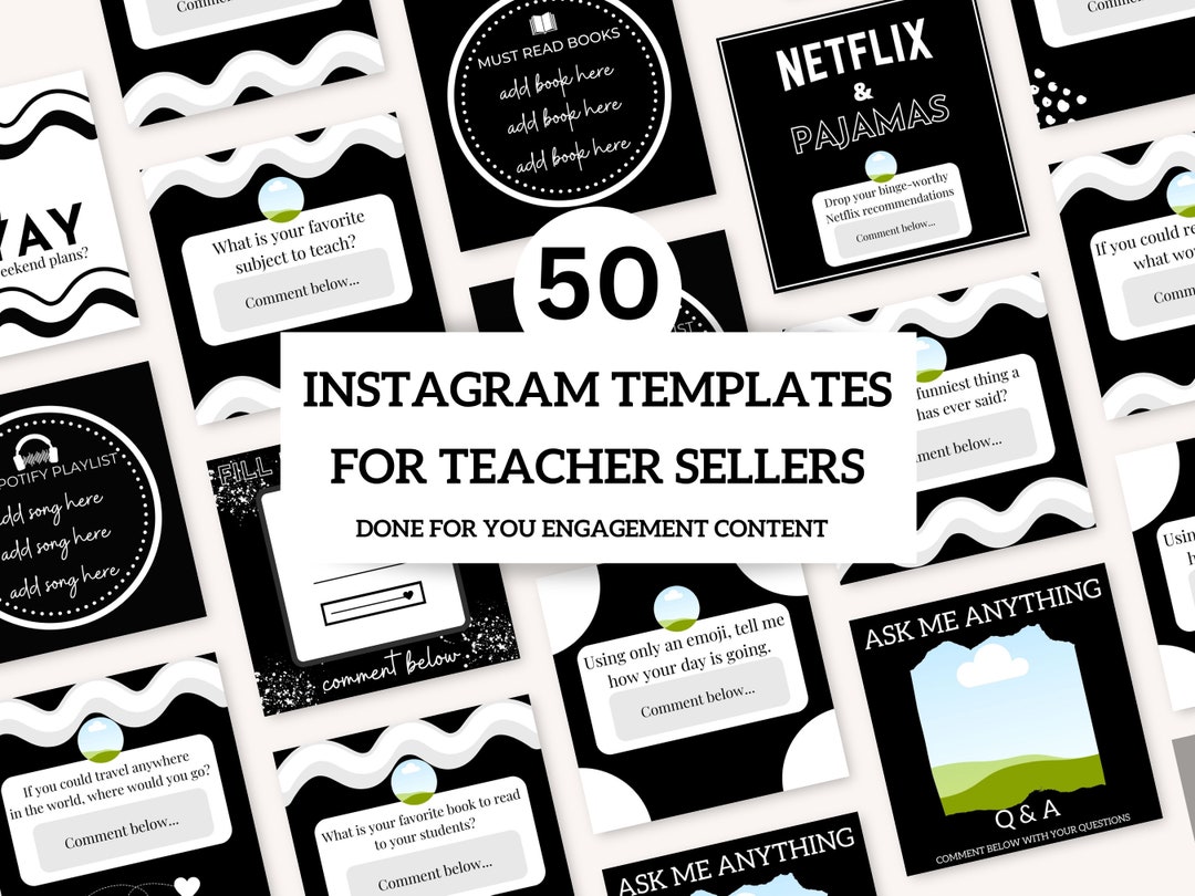 50 Editable Instagram Posts for Teachers Pay Teachers Sellers & Teacher ...