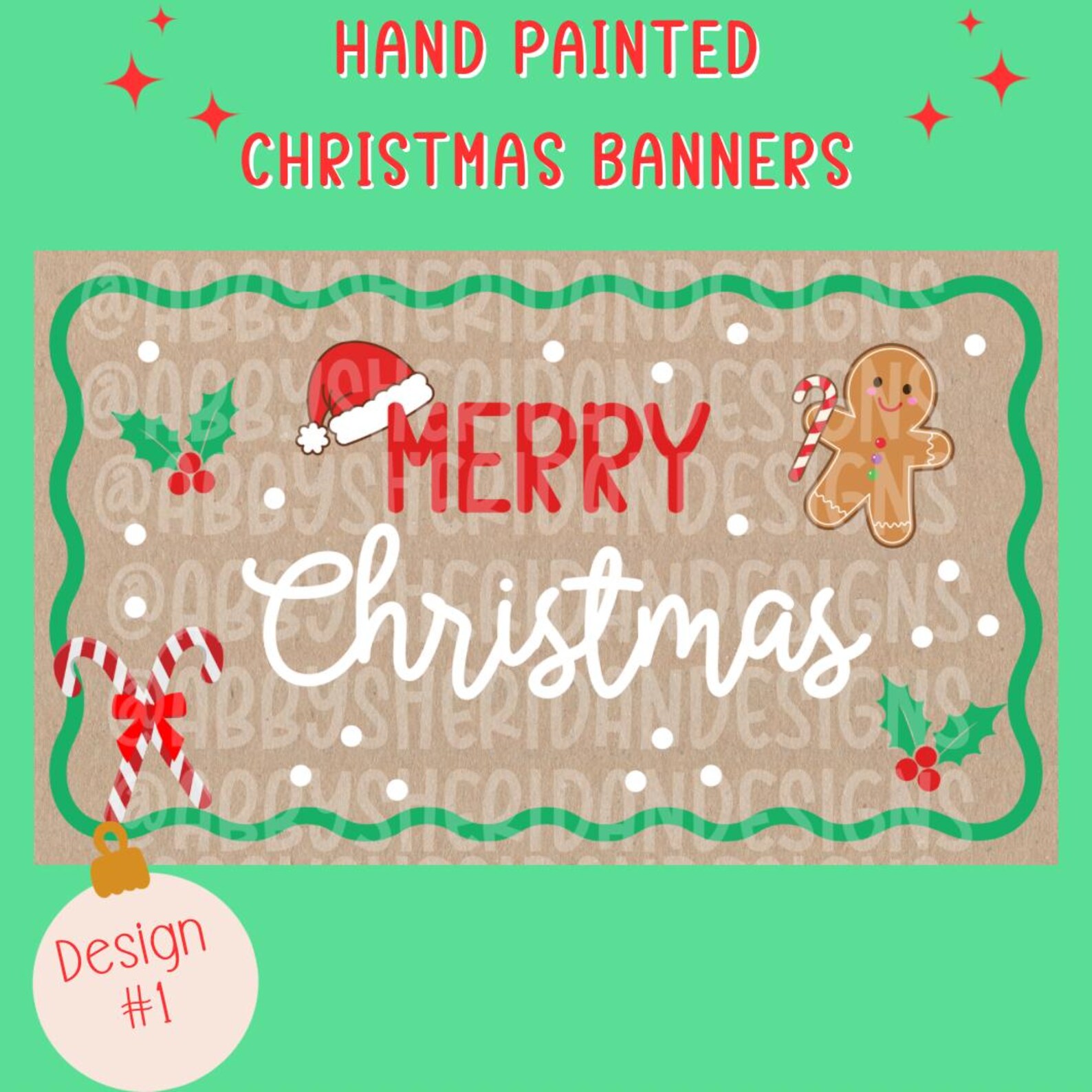 Hand Painted Christmas Banner, Holiday Party Decor - Etsy