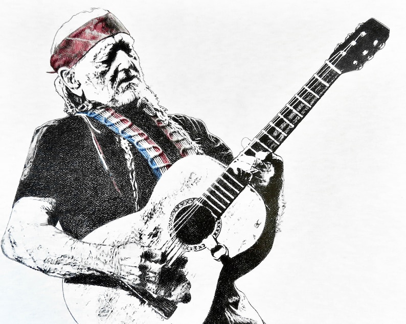 Willie Nelson Drawing print | Etsy