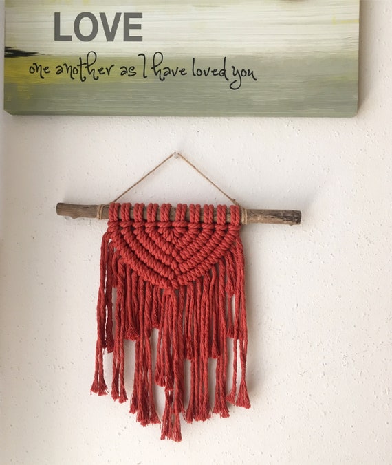 Wall Hanging Macrame 'Fire' Wall Decor Orange | Etsy