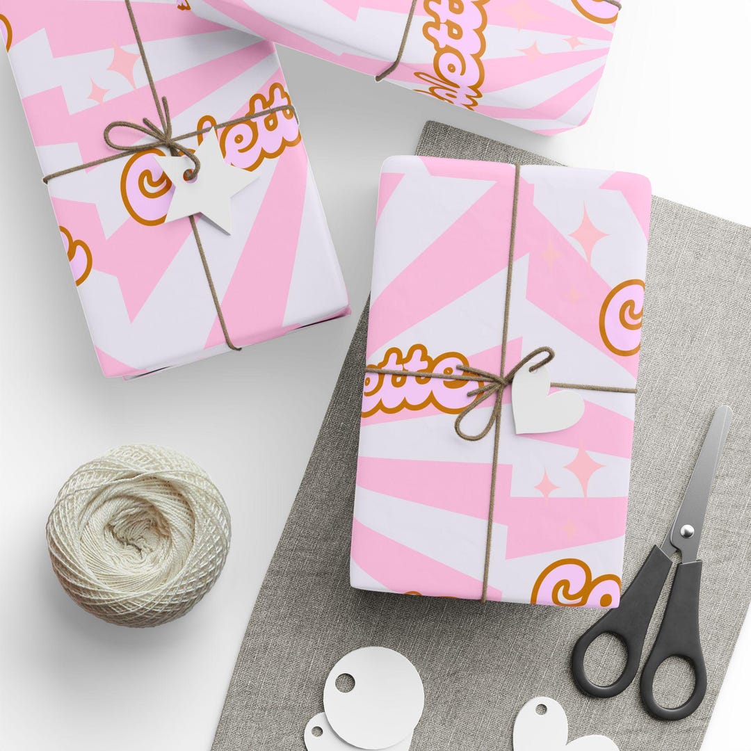 Custom Name Retro Barbie Gift Wrap Paper Holiday - Etsy