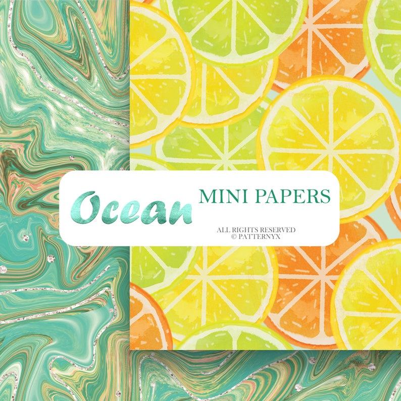 Ocean Glitter Digital Paper Texture Pattern Scrapbooking, Marble ...