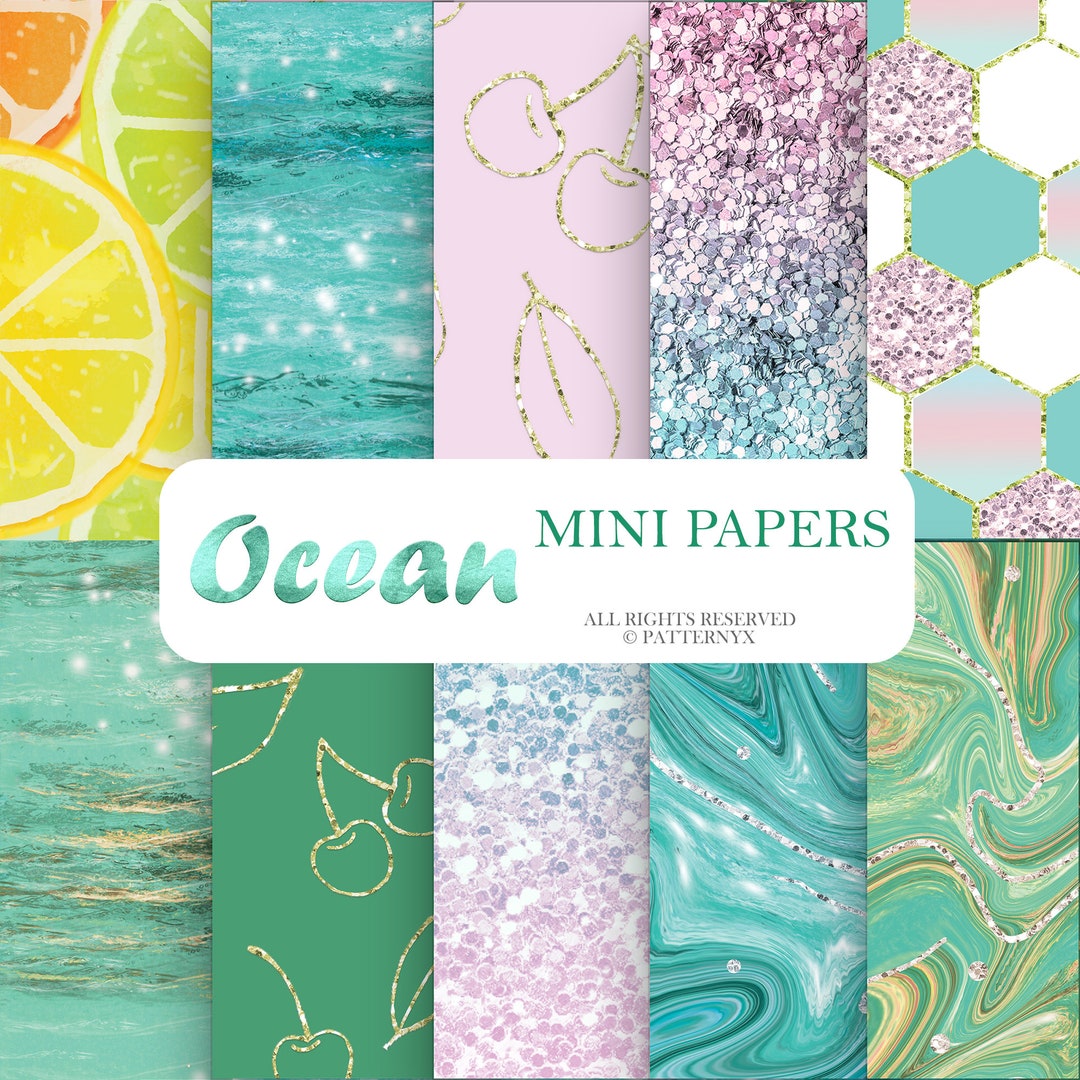 Ocean Glitter Digital Paper Texture Pattern Scrapbooking - Etsy
