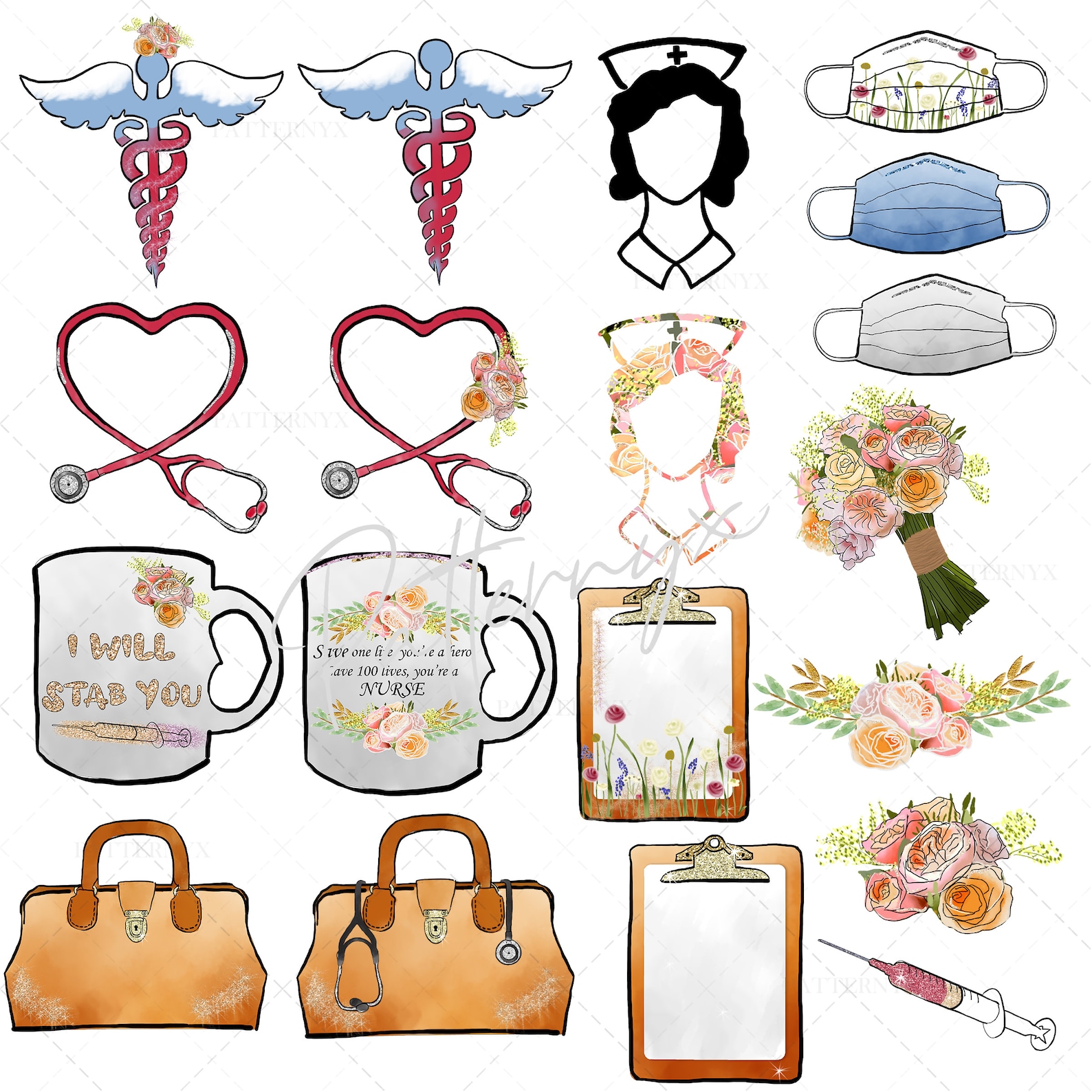 Medical Vintage Nurse Clipart, Nurse PNG Design, Nursing Doctor Bag ...