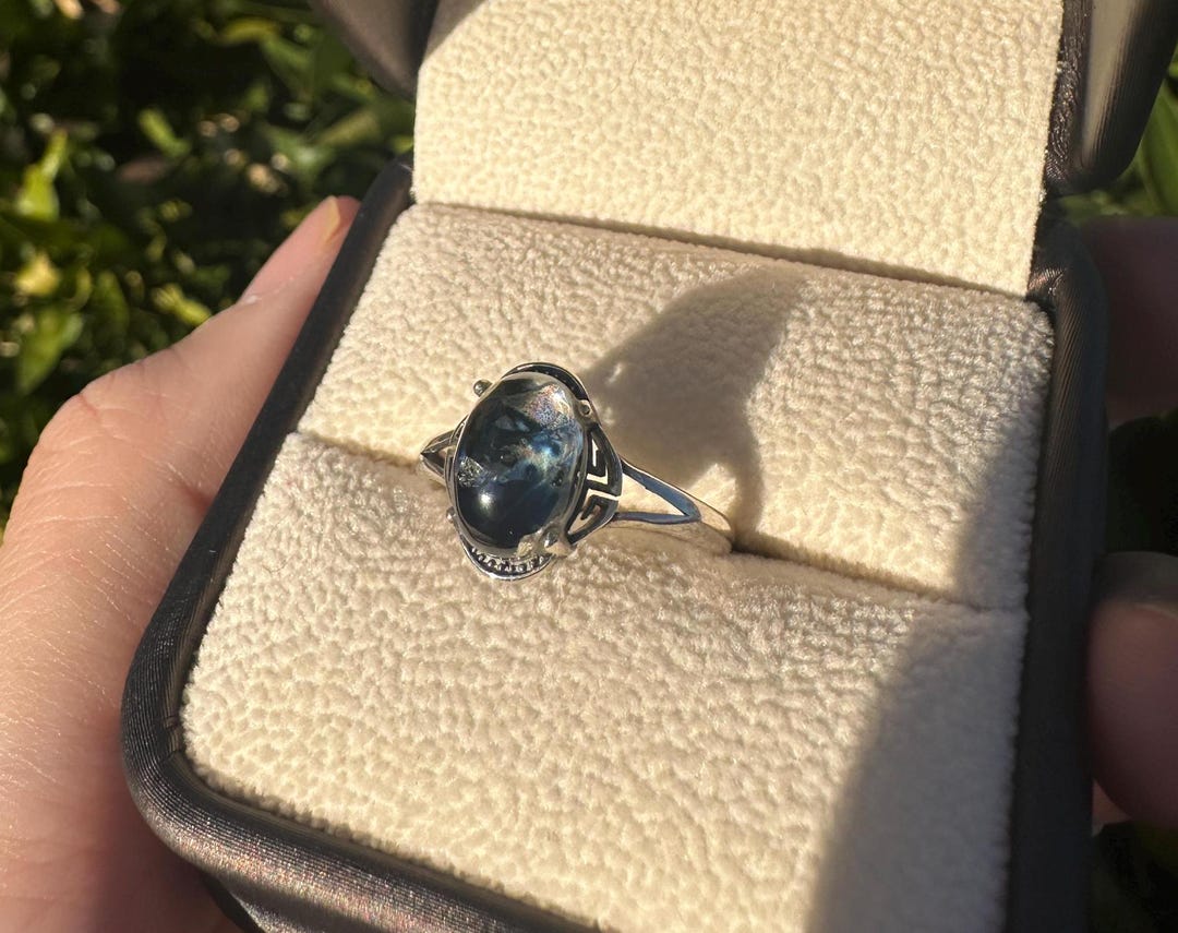 Mica Crystal Ring Adjustable 925 Sterling Silver Ring - Etsy