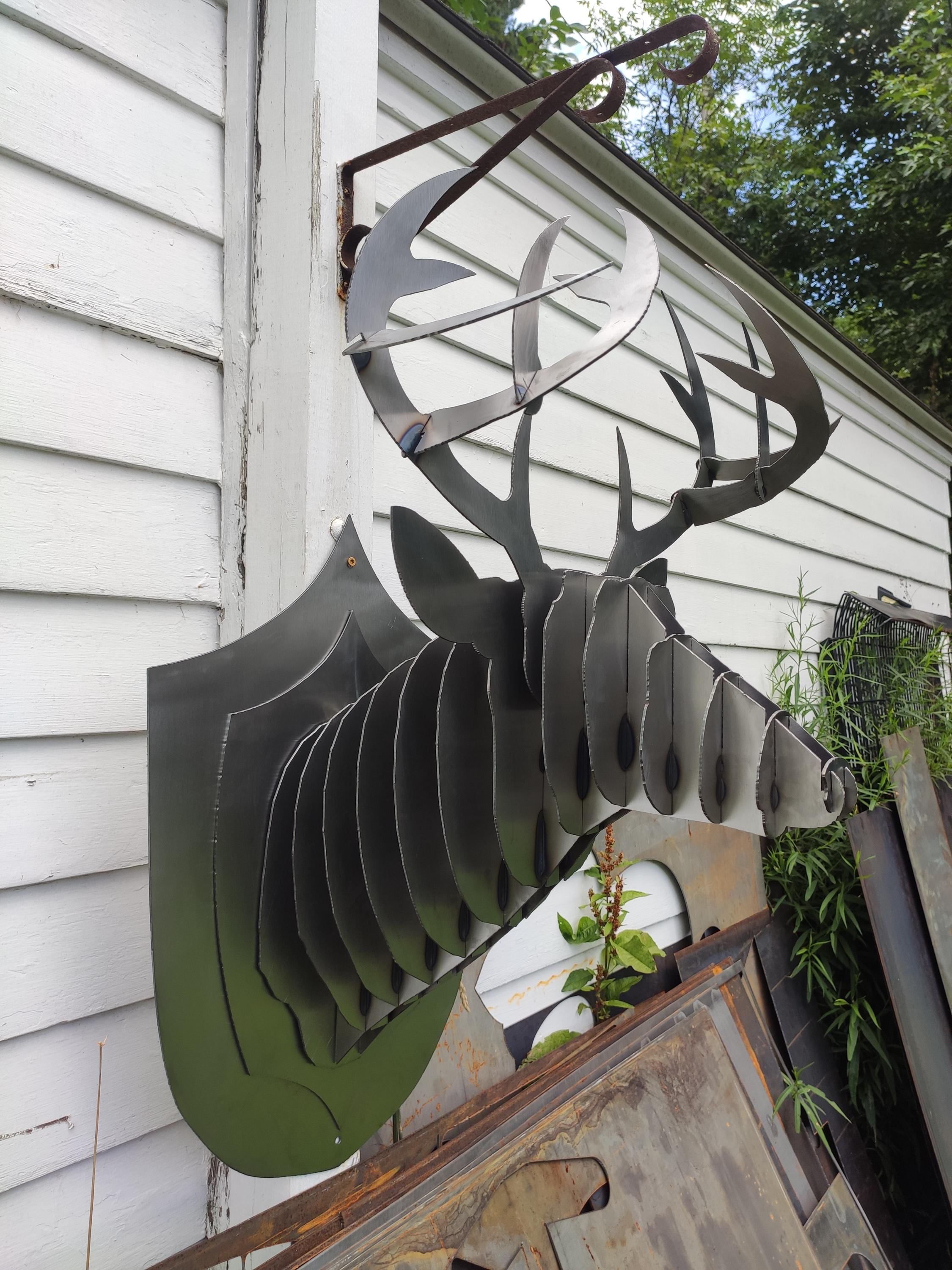 Metal Buck Mount - Steel Deer Head With Antlers - Etsy