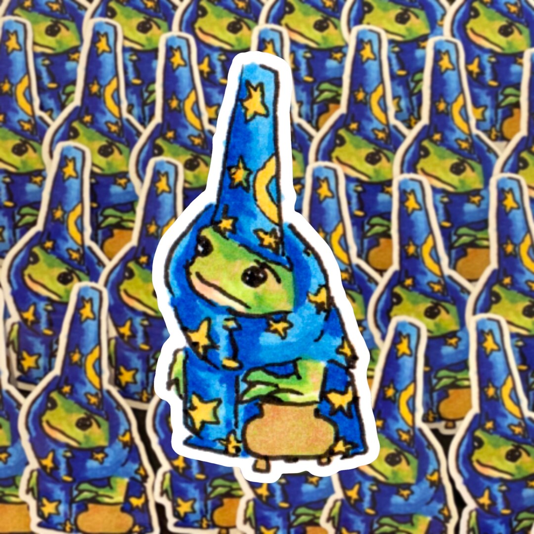 Wizard Frog Sticker - Etsy