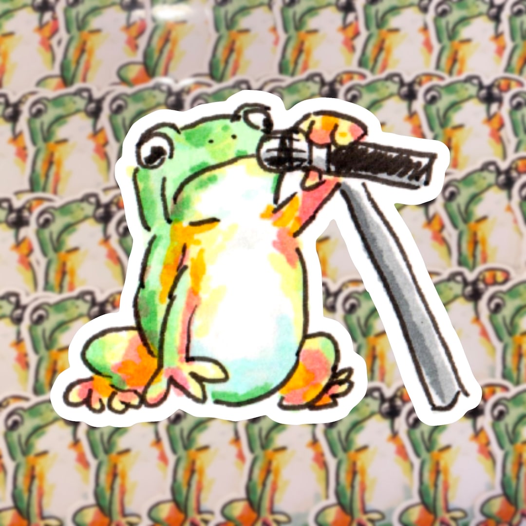 Frog Singer Sticker - Etsy