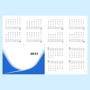 2021 Pocket Mini Calendar 8 Page Foldable Printable A7 Size | Etsy