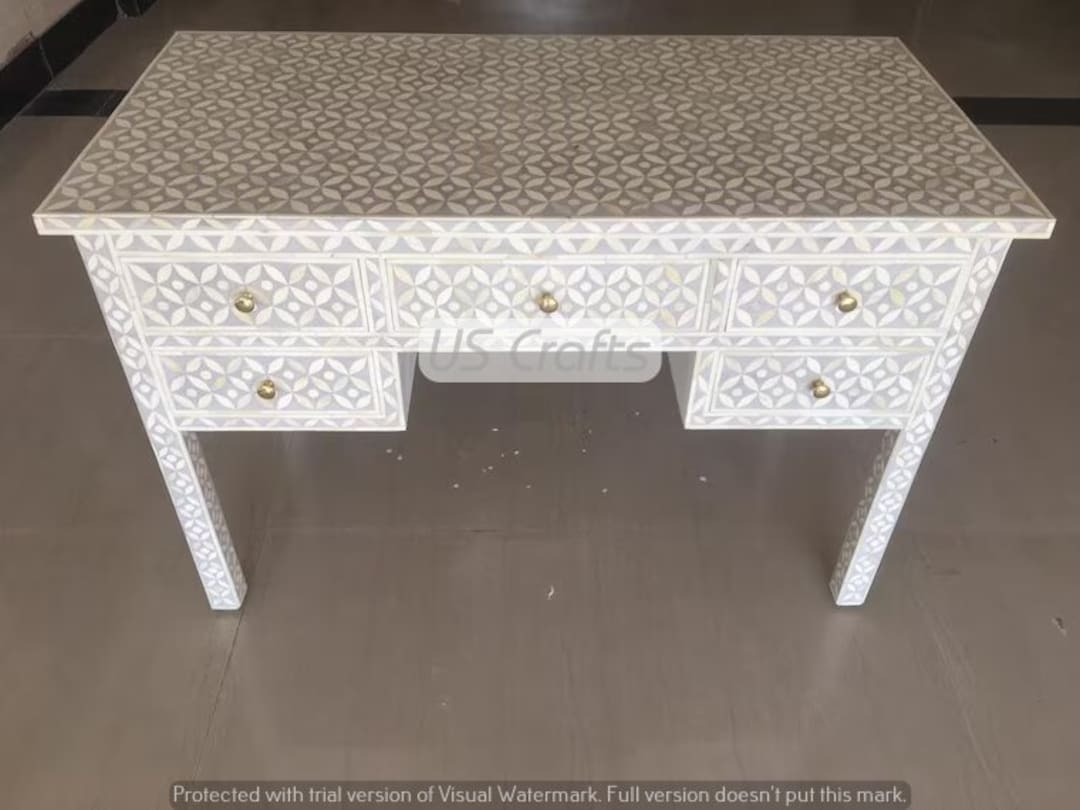 Bone Inlay Table Desk, Bone Inlay Console,bone Inlay Bench,living Room ...