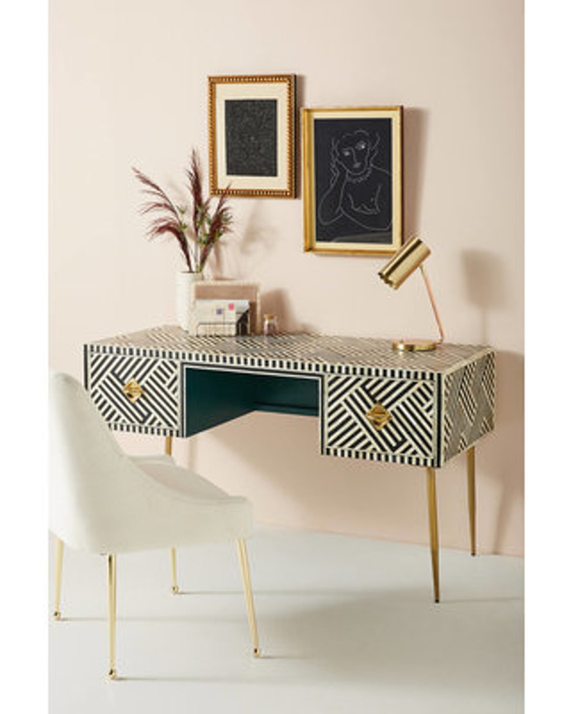 Bone Inlay Optical Desk Black Bone Inlay Optical Table - Etsy