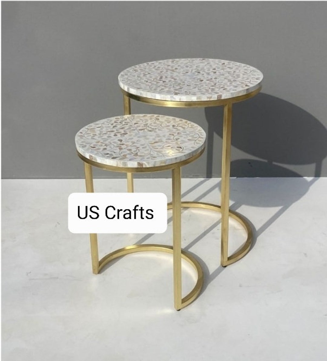 Mother of Pearl Nesting Tables, Mother of Pearl Side Table,livingroom ...