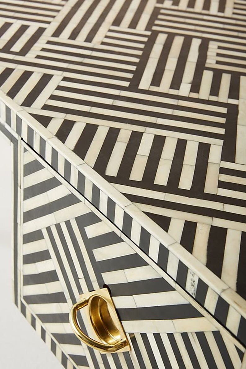 Bone Inlay Optical Desk Black Bone Inlay Optical Table | Etsy