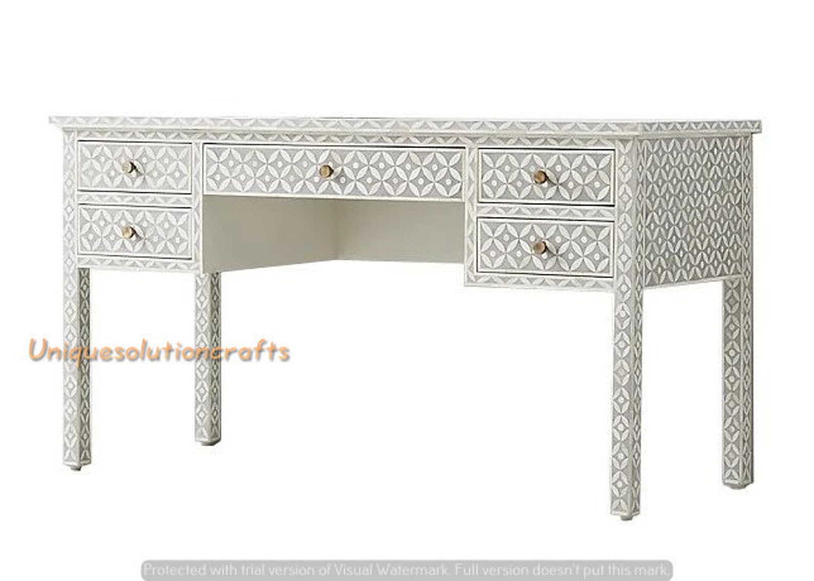 Bone Inlay Table Desk Bone Inlay Consolebone Inlay - Etsy