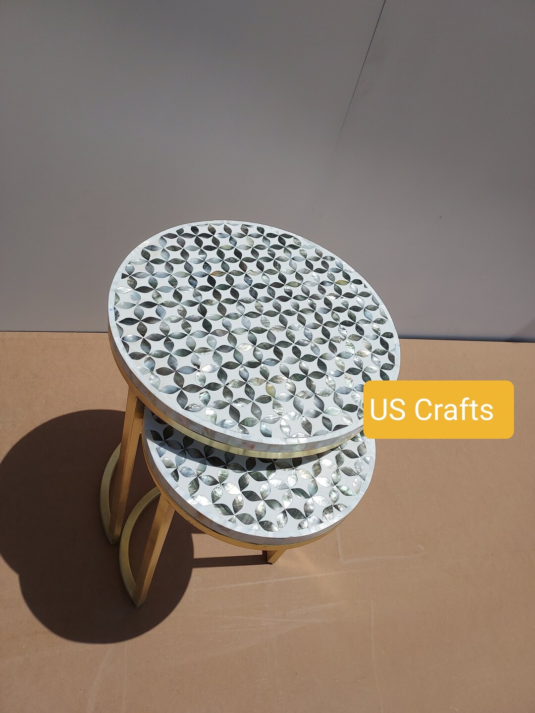 Mother of Pearl Nesting Tables, Mother of Pearl Side Table,livingroom ...