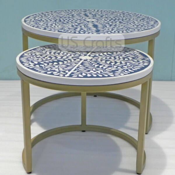 Bone Inlay Nesting Coffee Table - Etsy