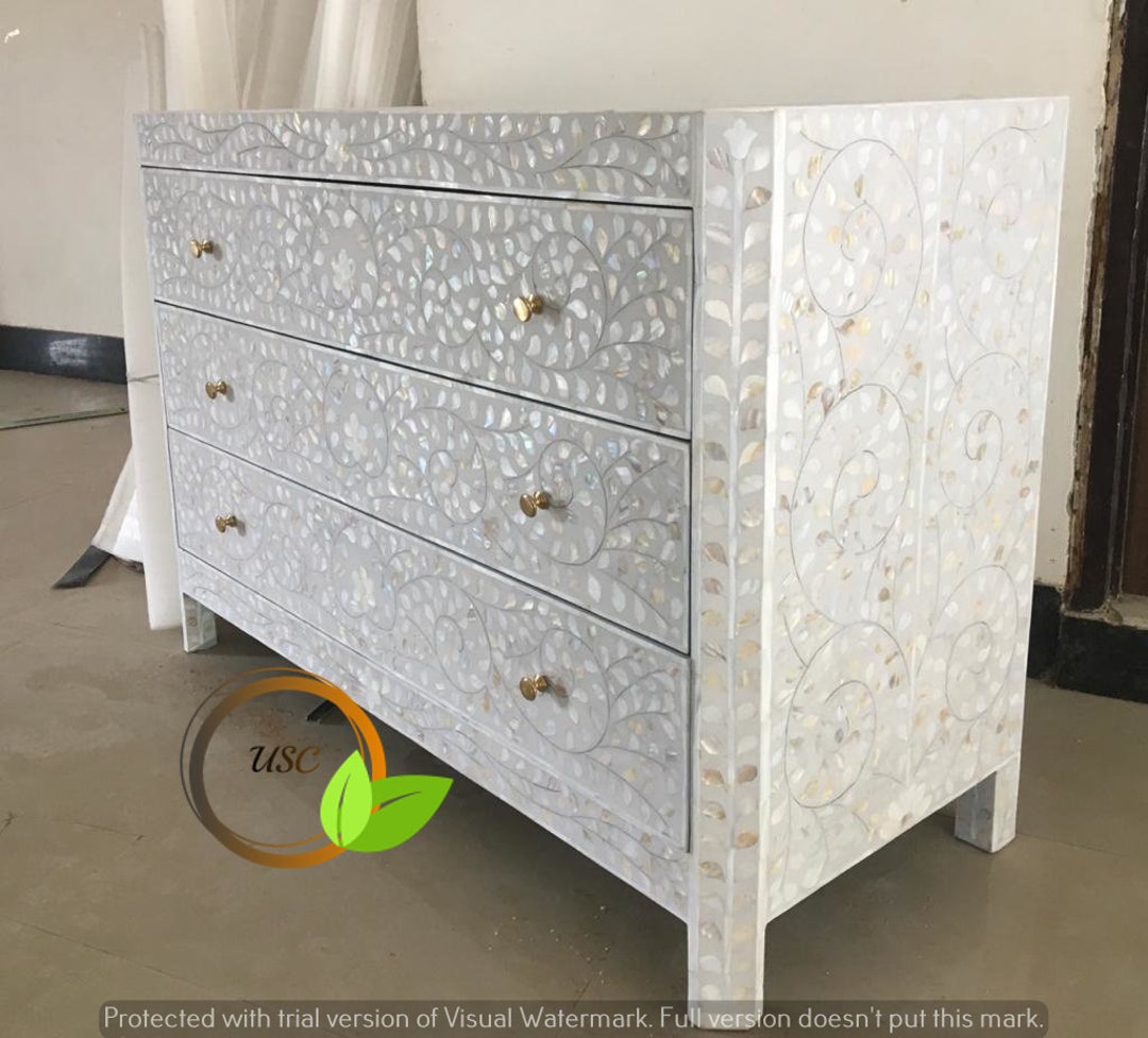 Bone inlay chest of drawers store